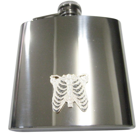 Kiola Designs | Other | White Toned Anatomical Rib Cage 6oz Flask ...